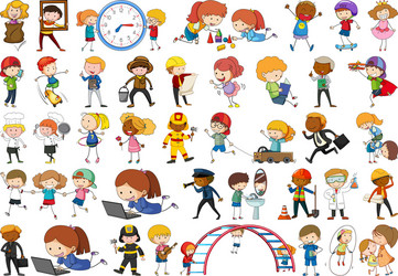 People characters collection cartoon set Vector Image