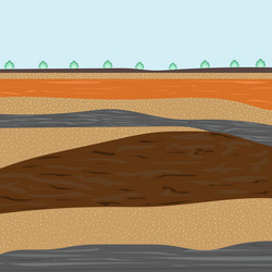 Structure of soil layers with grass on surface Vector Image
