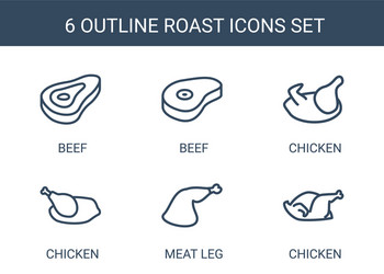 7 roast icons Royalty Free Vector Image - VectorStock