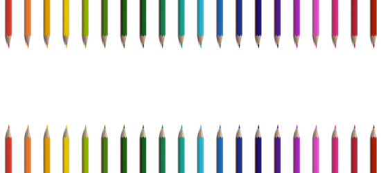 Color pencils realistic border row Royalty Free Vector Image