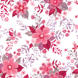 Seamless pattern with pink vintage flowers Vector Image
