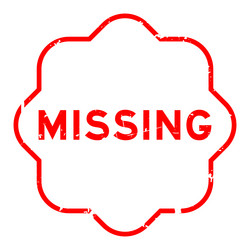 Grunge green missing word rubber seal stamp Vector Image