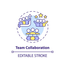 Team collaboration blue gradient concept icon Vector Image