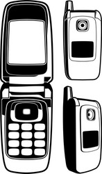 Retro devices cell phone old smartphone cameras Vector Image