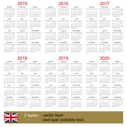 Calendar for the year 2015 Royalty Free Vector Image