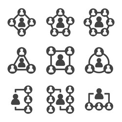 Connecting people icon set Royalty Free Vector Image