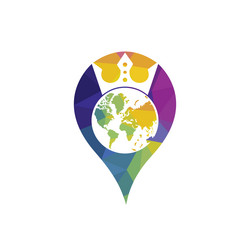 Globe king logo design template Royalty Free Vector Image