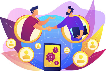 Mobile collaboration abstract concept Royalty Free Vector