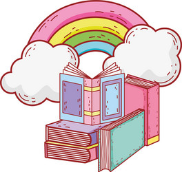 Book Stack Rainbow Vector Images (50)