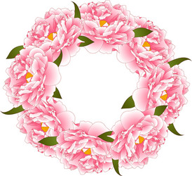 Pink rose flower wreath Royalty Free Vector Image