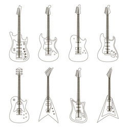Set of bright electric guitars pattern Royalty Free Vector