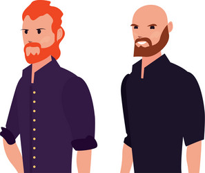 Two men characters Royalty Free Vector Image - VectorStock