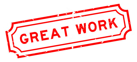 Grunge black great work word rubber seal stamp Vector Image