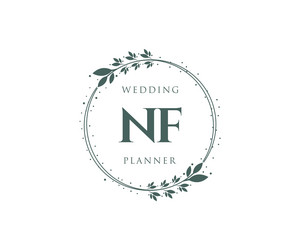 Nf initials letter wedding monogram logos Vector Image