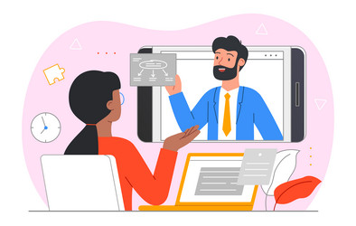 Distance learning online education video lesson Vector Image