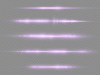 Purple glow line violet horizontal light rays Vector Image