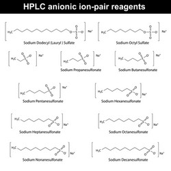 Hplc cationic ion pair reagents Royalty Free Vector Image