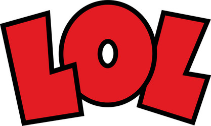 Lol cartoon lettering Royalty Free Vector Image