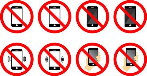 No cell phone use beyond this point sign Vector Image