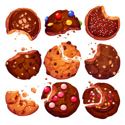 Berry linzer cookies cartoon Royalty Free Vector Image