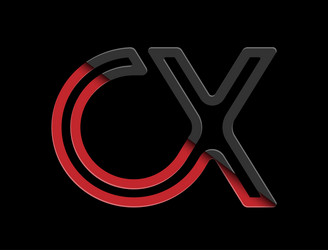 Stylized lowercase letters c and x in red Vector Image