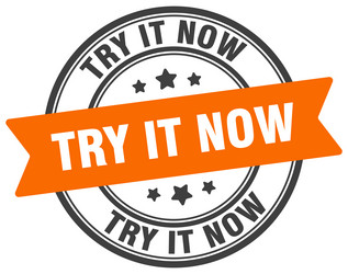 Try stamp label on transparent background Vector Image