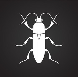 Bug Insect Icon On Black Background For Graphic Vector Image