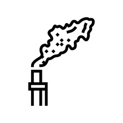 Gas flaring petroleum engineer line icon Vector Image
