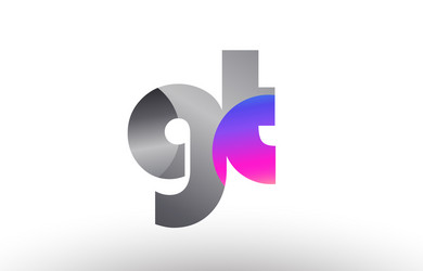 Pink gradient gt g t alphabet letter logo Vector Image