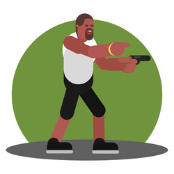 Killer holding gun to victim head Royalty Free Vector Image