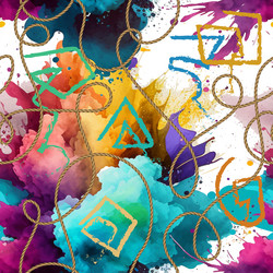 Watercolor splash splatter brush strokes doodle Vector Image