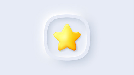 3d yellow star icon feedback review customer Vector Image