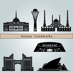 Nur-sultan astana skyline kazakhstan draw Vector Image