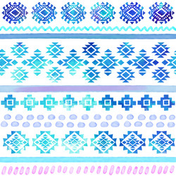 Hand drawn watercolor tribal seamless Royalty Free Vector