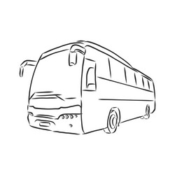 Modern bus symbol outlined icon sketch Royalty Free Vector