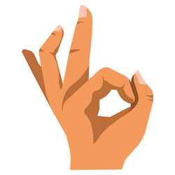 Hand showing ok sign gesture cartoon Royalty Free Vector