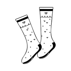 Socks icon hand draw black christmas colour logo Vector Image