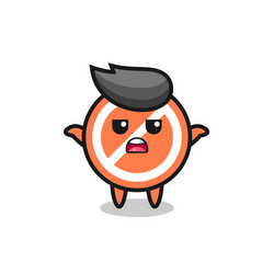 Cute stop sign character with puke Royalty Free Vector Image