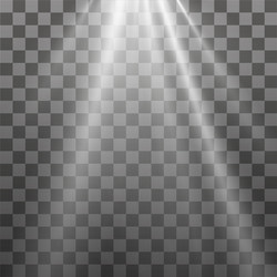 White rays light on transparent background Vector Image