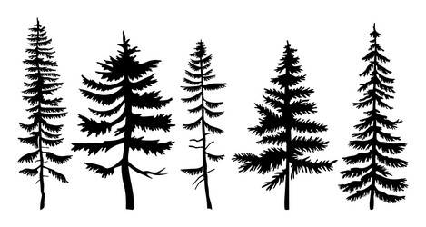 Alpine sketch background mountain hut pine tree Vector Image