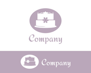 Ice cream cake logo design concept template Vector Image