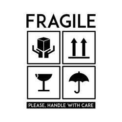 Fragile label design template collection badge Vector Image