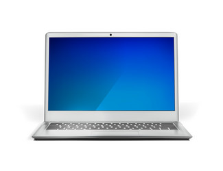 Open laptop front view flat Royalty Free Vector Image