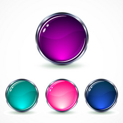 Colorful round buttons set Royalty Free Vector Image
