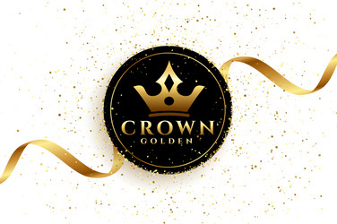 Elegant royal golden crown background with ribbon Vector Image