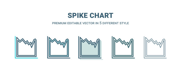 Flip chart icon in 5 different style outline Vector Image