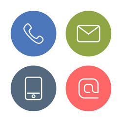 Address phone and email symbols on white Vector Image