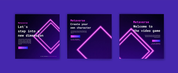 Social media post template for metaverse people Vector Image