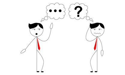 Stickman stick figure choice confused logo Vector Image