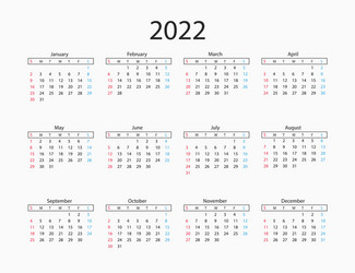Calendar 2025 year the week starts on sunday Vector Image